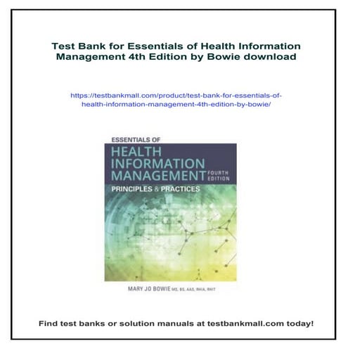 Test Bank for Essentials of Health Information Management 4th Edition ...