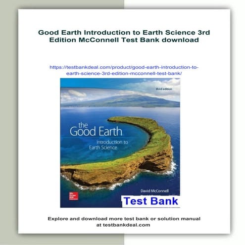 Good Earth Introduction to Earth Science 3rd Edition McConnell Test ...