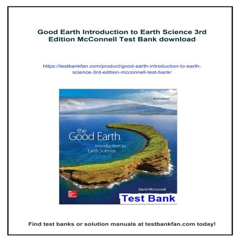 Good Earth Introduction to Earth Science 3rd Edition McConnell Test ...