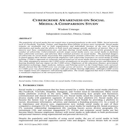 CYBERCRIME AWARENESS ON SOCIAL MEDIA: A COMPARISON STUDY | PDF