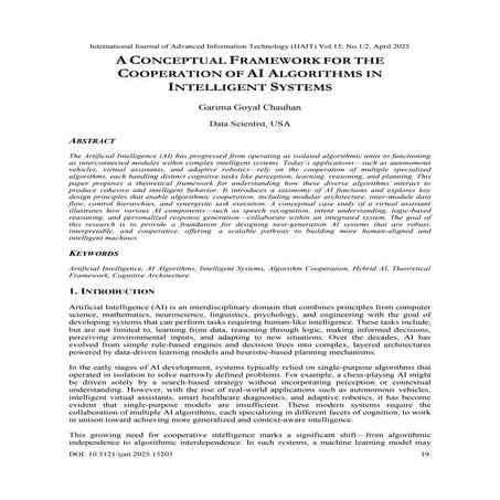 ACONCEPTUAL FRAMEWORK FOR THE COOPERATION OFAI ALGORITHMS IN ...