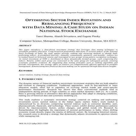 Optimizing Sector Index Rotation and Rebalancing Frequency with Data ...