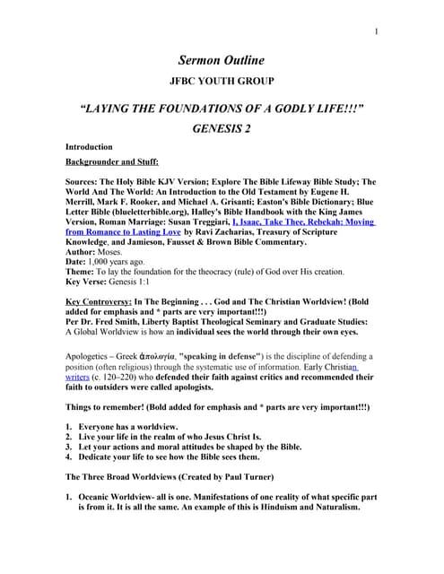 Free Sermon Outline - Hebrews 11:1-6 - A Matter of Faith | PDF