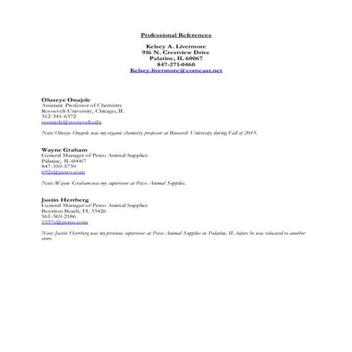 Professional References | DOCX