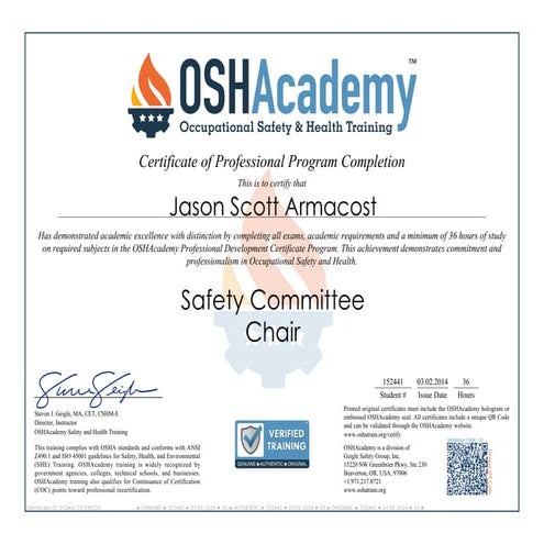Safety Committee Chair | PPT