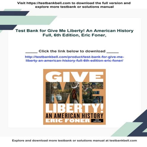 Test Bank for Give Me Liberty! An American History Full, 6th Edition ...