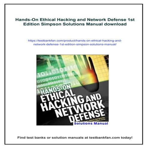 Hands-On Ethical Hacking and Network Defense 1st Edition Simpson Solutions Manual | PDF
