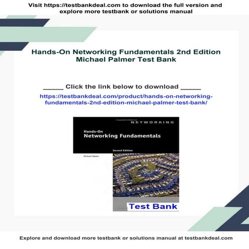 Hands-On Networking Fundamentals 2nd Edition Michael Palmer Test Bank | PDF