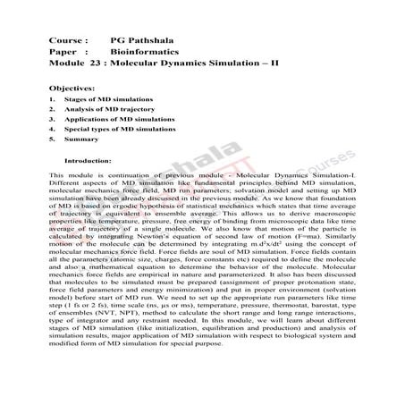 Molecular dynamics for beginners as lecture notes. | PDF