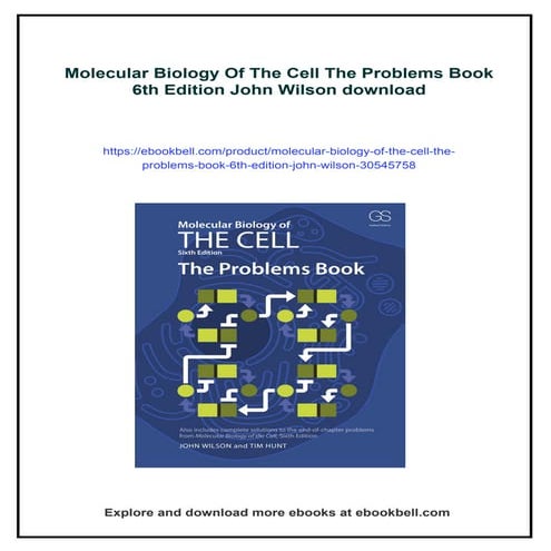 Molecular Biology Of The Cell The Problems Book 6th Edition John Wilson | PDF