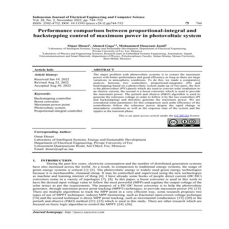 Performance comparison between proportional-integral and backstepping ...