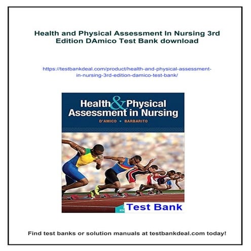 Health and Physical Assessment In Nursing 3rd Edition DAmico Test Bank ...