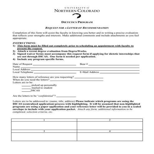 Request for Letter of Rec Form (1) | PDF