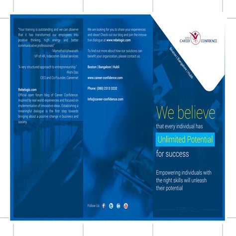 Career Confidence Corporate Training Brochure | PDF | Career Planning ...
