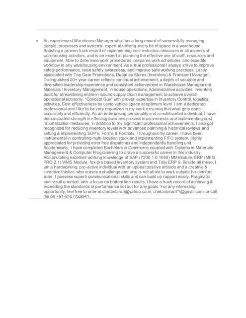 Store-Incharge-Resume | DOCX