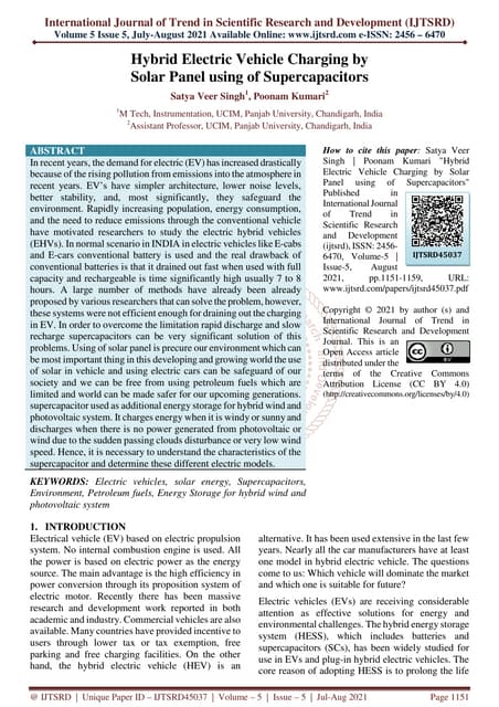 Design And Simulation Of Solar Based Fast Charging Station For Electric Vehicle Using Matlab Pdf