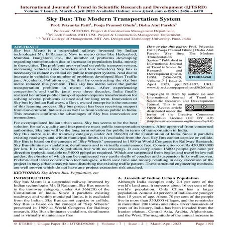 Sky Bus The Modern Transportation System | PDF