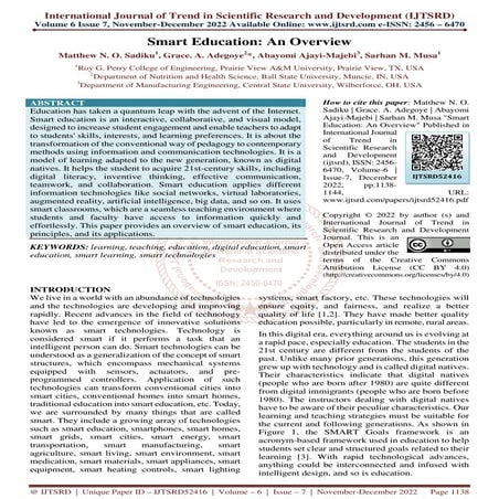 Smart Education An Overview | PDF