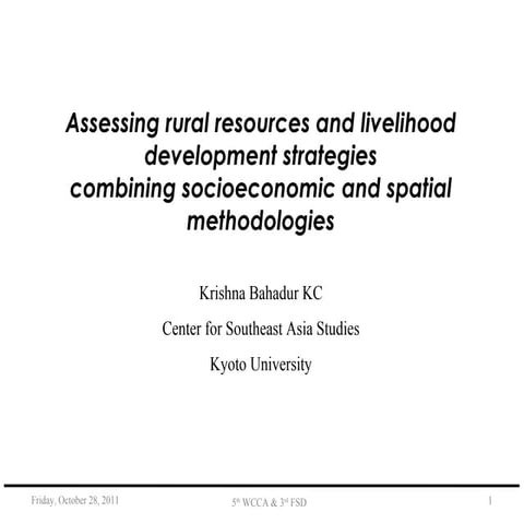Assessing rural resources and livelihood development strategies ...