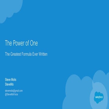 The Power of One by Steve Molis | PPTX