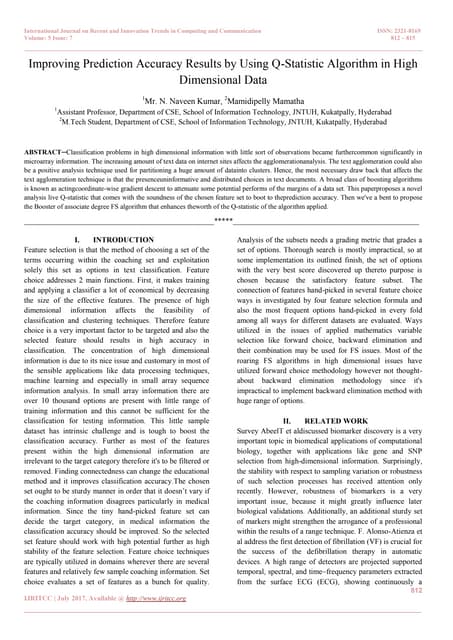 Improving Prediction Accuracy Results By Using Q Statistic Algorithm In 7628
