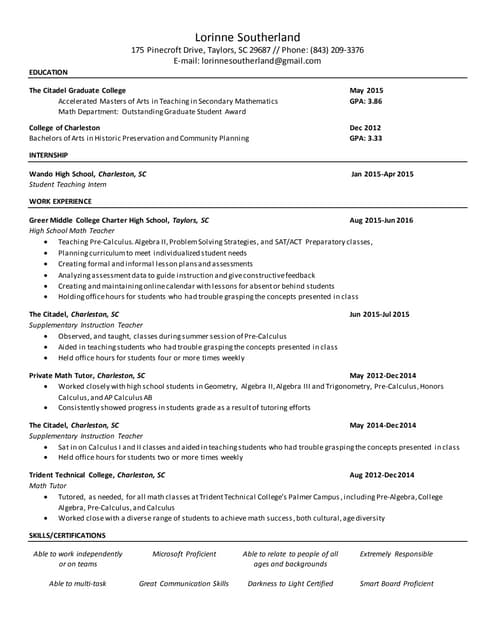 Grace Carlisle Resume | PDF