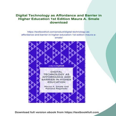 Digital Technology as Affordance and Barrier in Higher Education 1st ...