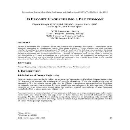 IS PROMPT ENGINEERING A PROFESSION?..... | PDF