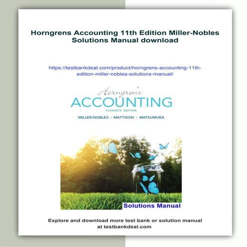 Horngrens Accounting 11th Edition Miller-Nobles Solutions Manual | PDF