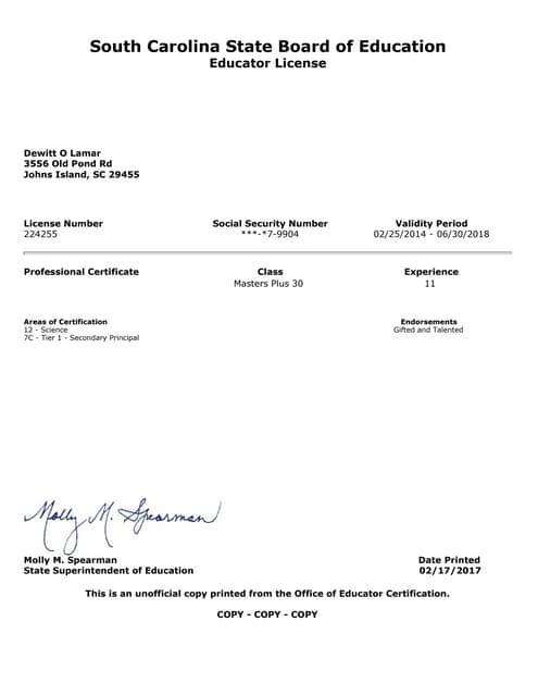 Substitute Certificate | PPT