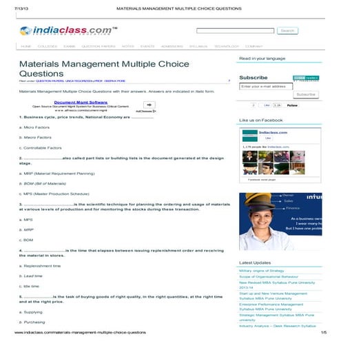 153545916 materials-management-multiple-choice-questions | PDF