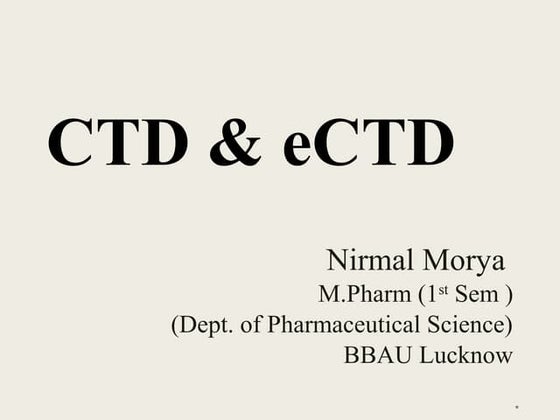 CTD and eCTD | PPT