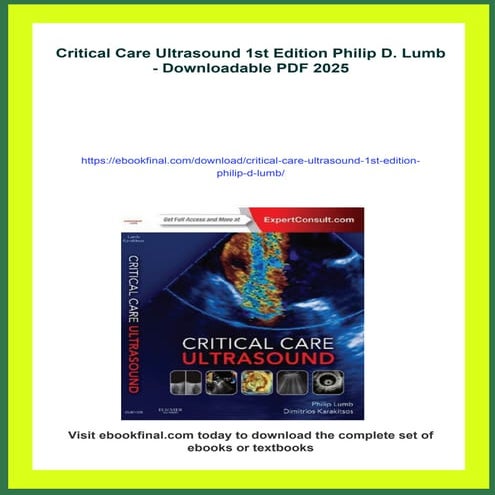 Critical Care Ultrasound 1st Edition Philip D. Lumb | PDF