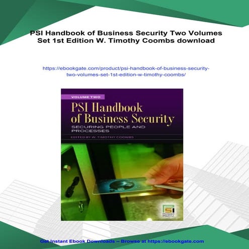 PSI Handbook of Business Security Two Volumes Set 1st Edition W ...