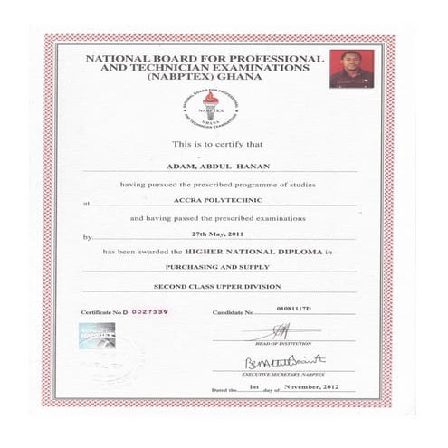 HND certificate | PDF