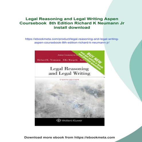 Legal Reasoning and Legal Writing Aspen Coursebook 8th Edition Richard ...