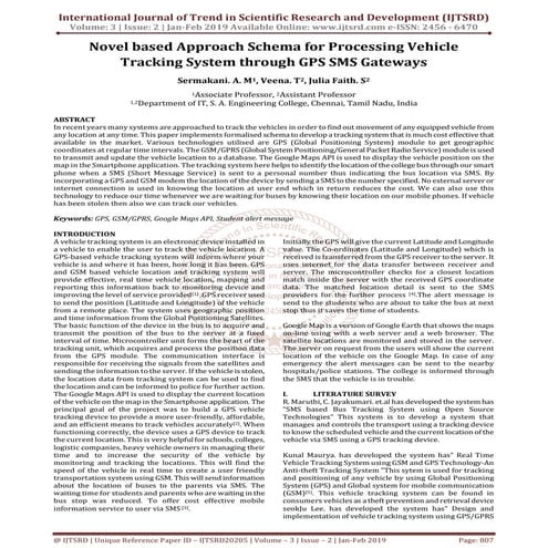 Novel Based Approach Schema For Processing Vehicle Tracking System