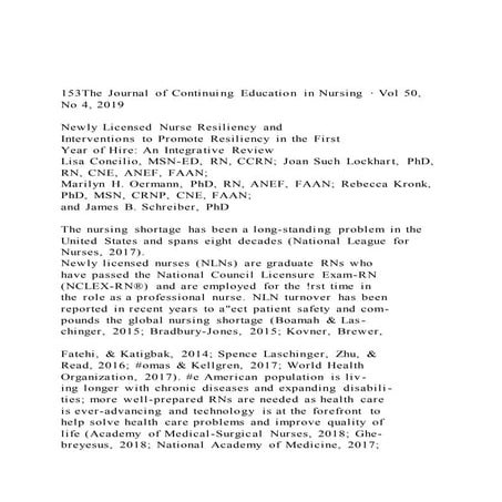 153The Journal of Continuing Education in Nursing · Vol 50, No | PDF