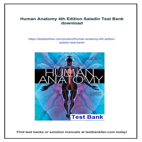 Human Anatomy 4th Edition Saladin Test Bank | PDF