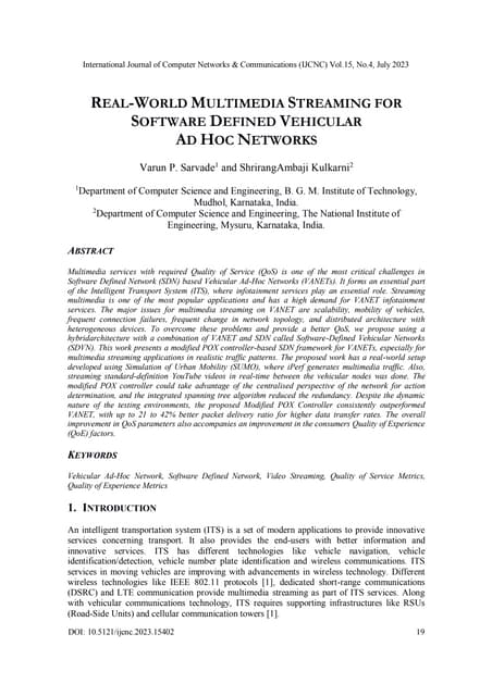 Intelligent Wireless Network System Silicon design_AIML_for Vehicle to ...