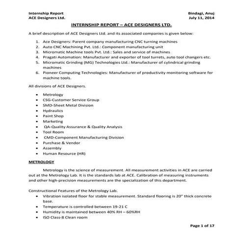 ACE DESIGNERS - REPORT | PDF