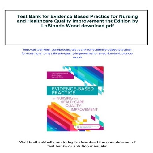 Test Bank for Evidence Based Practice for Nursing and Healthcare ...