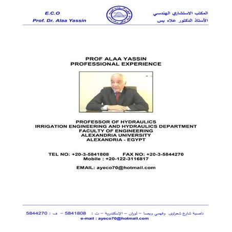 PROF ALAA YASSIN PROFESSIONAL EXPERIENCE | PDF | Civil Engineering ...
