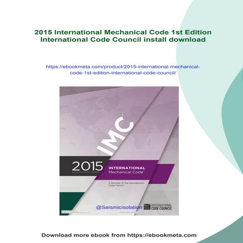 2015 International Mechanical Code 1st Edition International Code ...