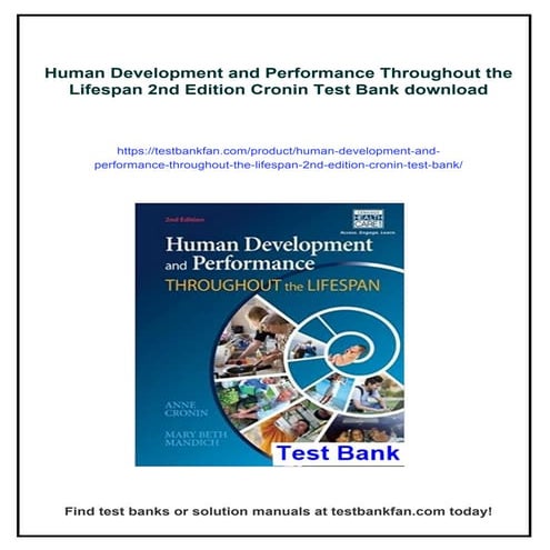 Human Development and Performance Throughout the Lifespan 2nd Edition ...