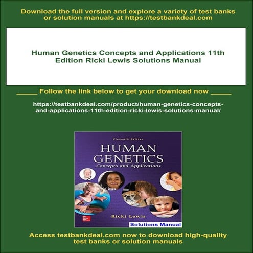 Human Genetics Concepts and Applications 11th Edition Ricki Lewis Solutions Manual | PDF