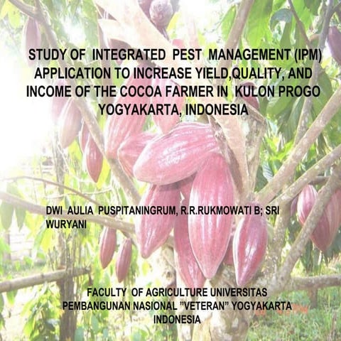 ICWES15 - Study of Integrated Pest Management Application to Increase Yield, Quality and Income ...