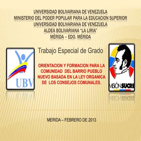Estructura del Trabajo Especial de Grado UBV - EJ | PPT