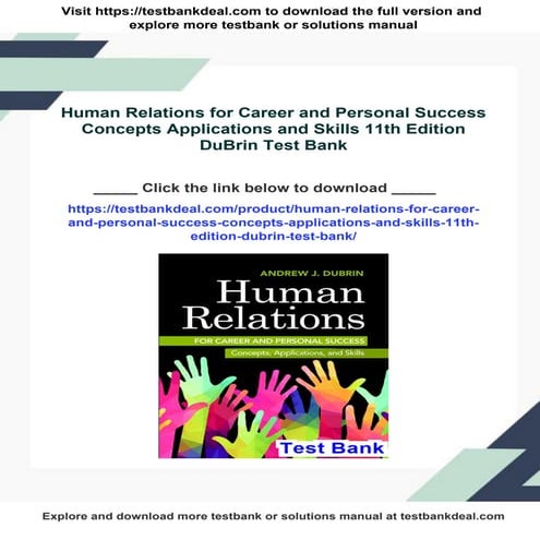 Human Relations for Career and Personal Success Concepts Applications ...