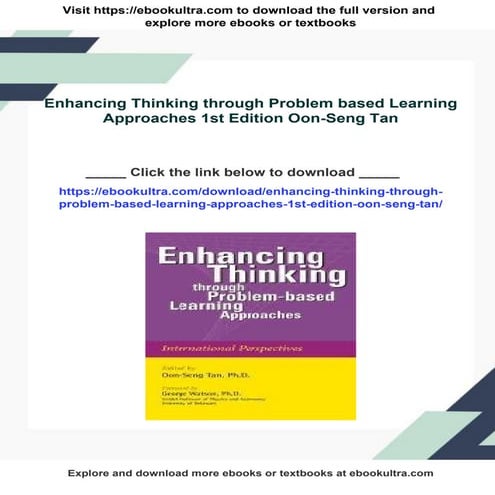 Enhancing Thinking through Problem based Learning Approaches 1st Edition Oon-Seng Tan | PDF